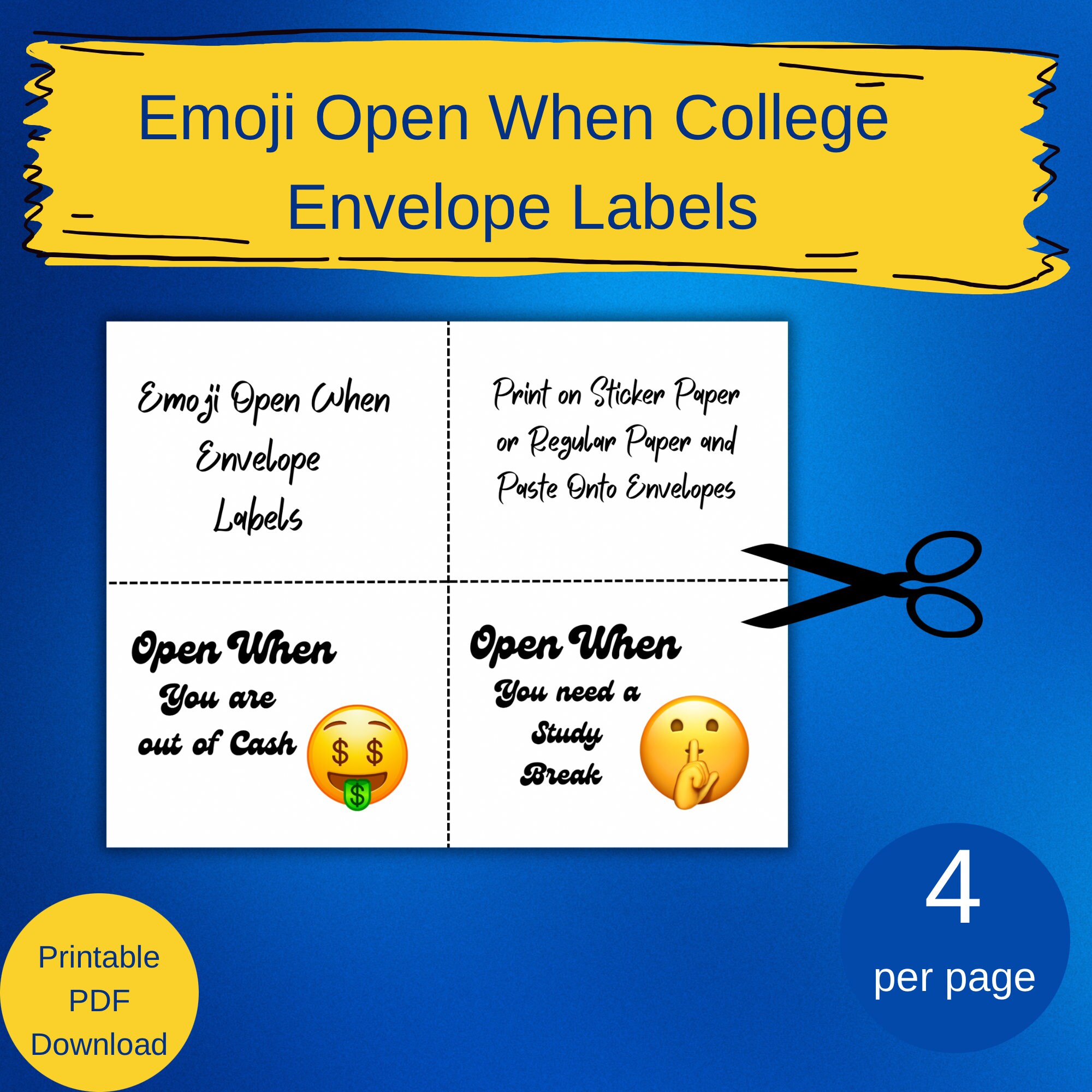 Open When Envelope Labels Digital Download College Son College Daughter ...