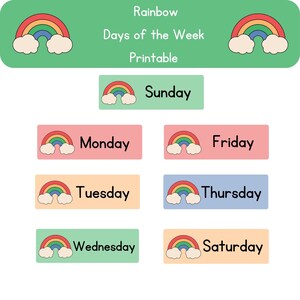 Days of the Week Printable Labels Days of the Week Classroon Calendar ...