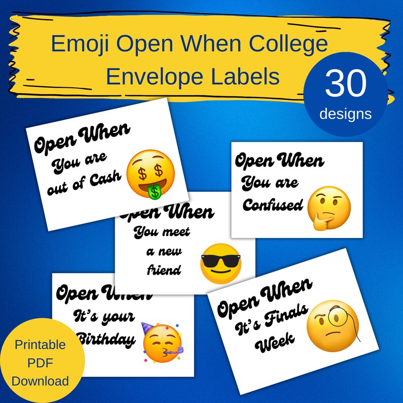 Open When Envelope Labels Digital Download College Son College Daughter ...