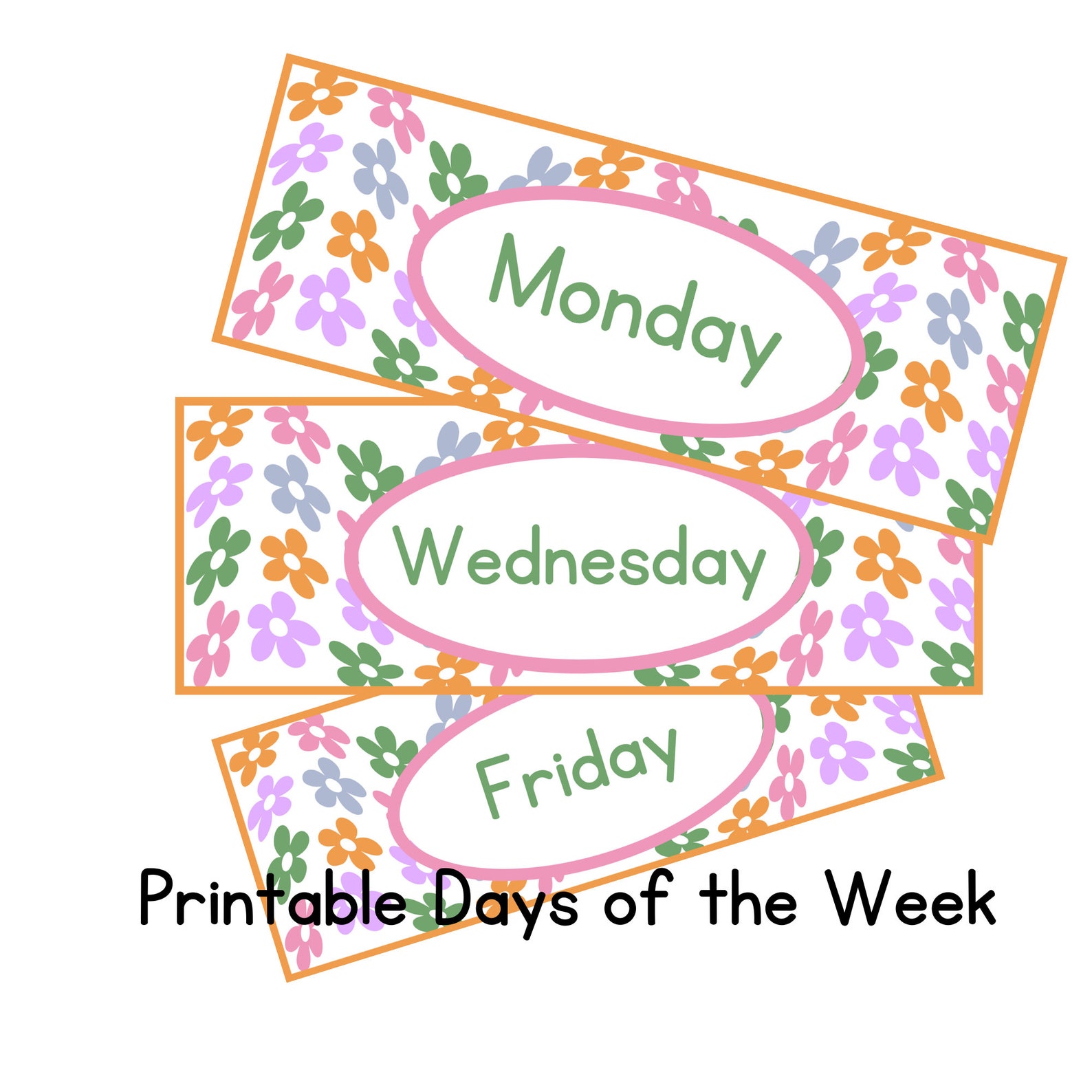 Days of the Week Printable Labels Days of the Week Classroon Calendar ...