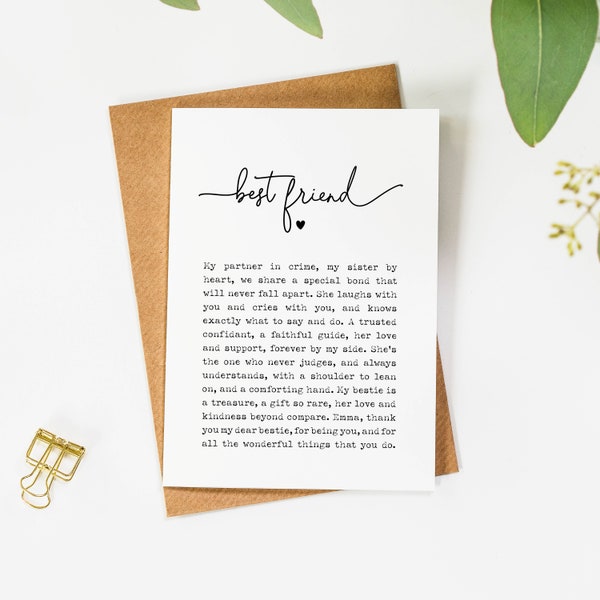 Best Friend Card - Etsy