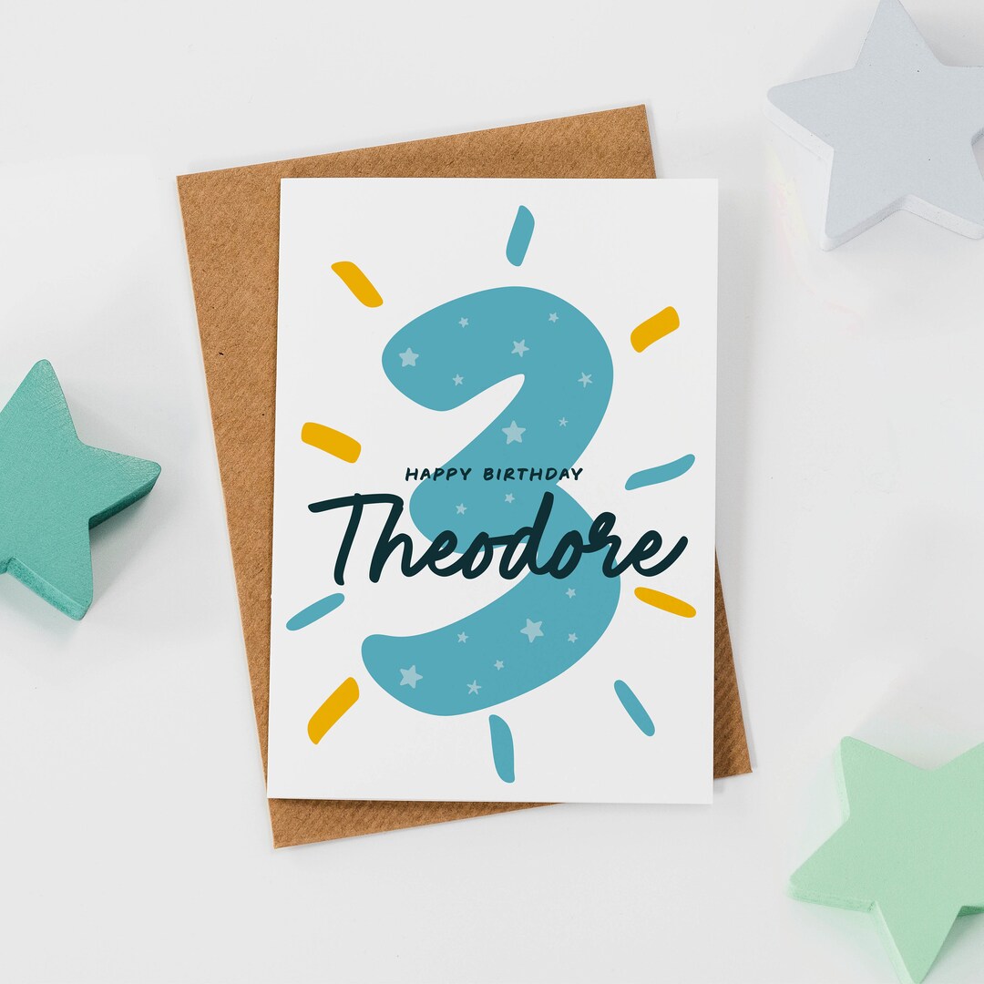 Personalised 3rd Birthday Card, 3rd Birthday Card Son, Nephew Birthday ...
