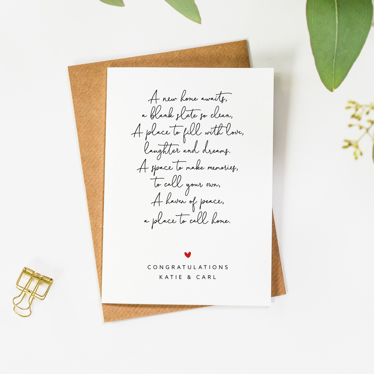 Personalised New Home Poem Card, New Home Card, Poem Moving Home, First ...