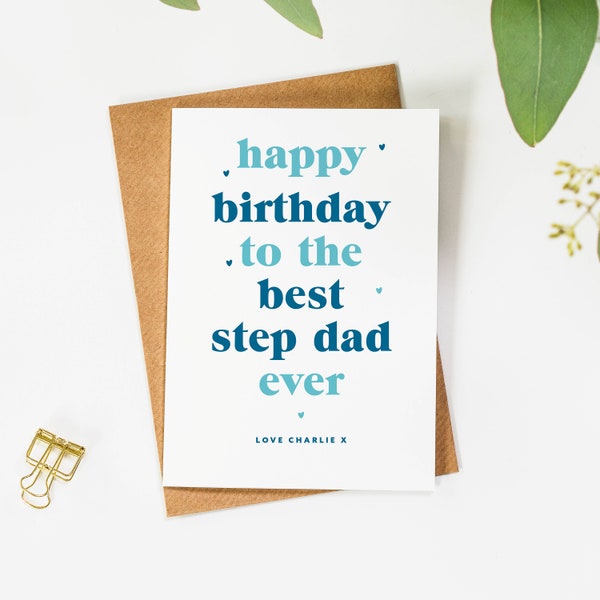 Happy Birthday Step Dad Card - Etsy