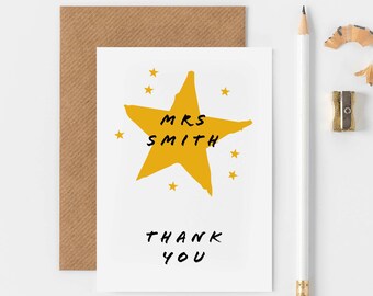 Personalised Teacher Thank You Card Custom Thank You Card - Etsy