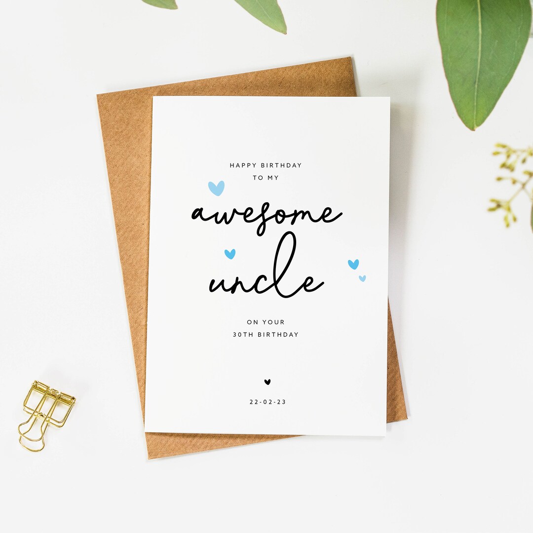 Personalised Amazing Uncle 30th Birthday Card, 30th Birthday Uncle Card ...