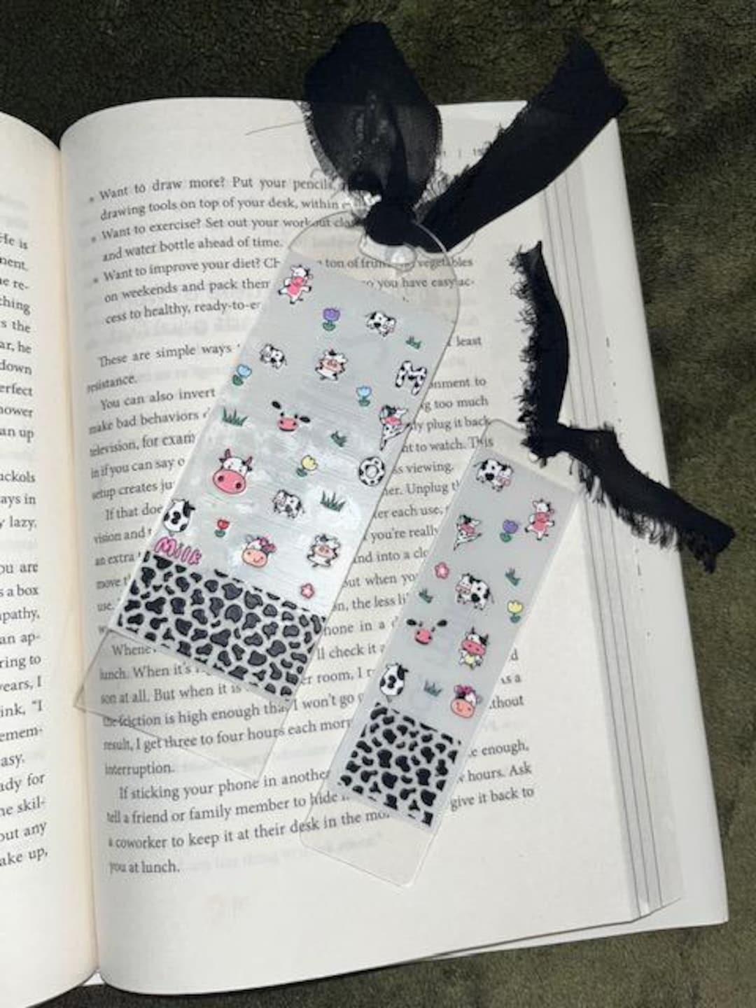 Farm Animal Cute Acrylic Bookmarks, Pig Bookmark, Cow Bookmarks, Tassel ...
