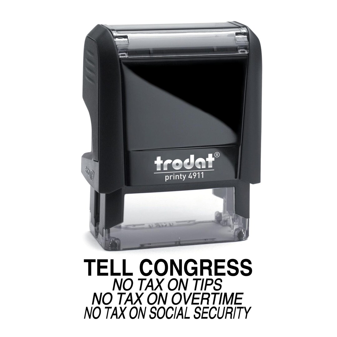No Tax on Tips Stamp - Trodat 4911 Printy Self-inking Rubber Stamp Case ...