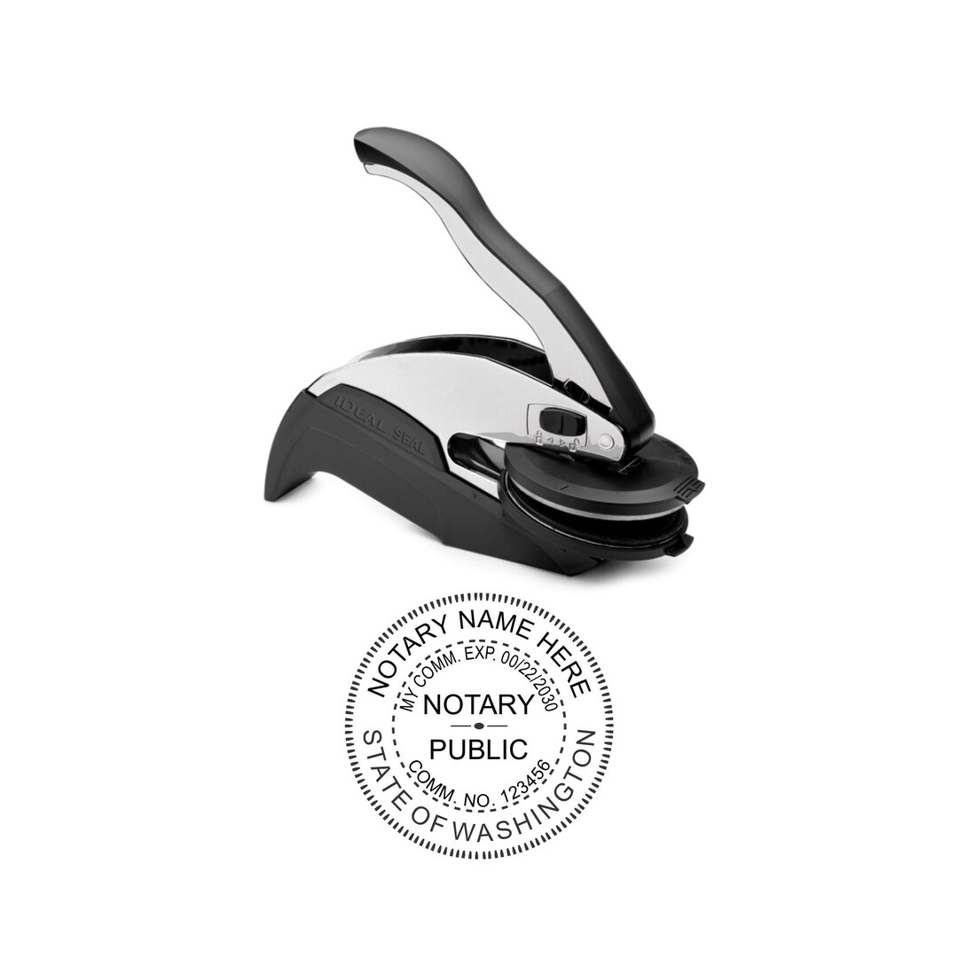 Washington State Notary Public Embosser Seal - Custom IDEAL 1-5/8 ...