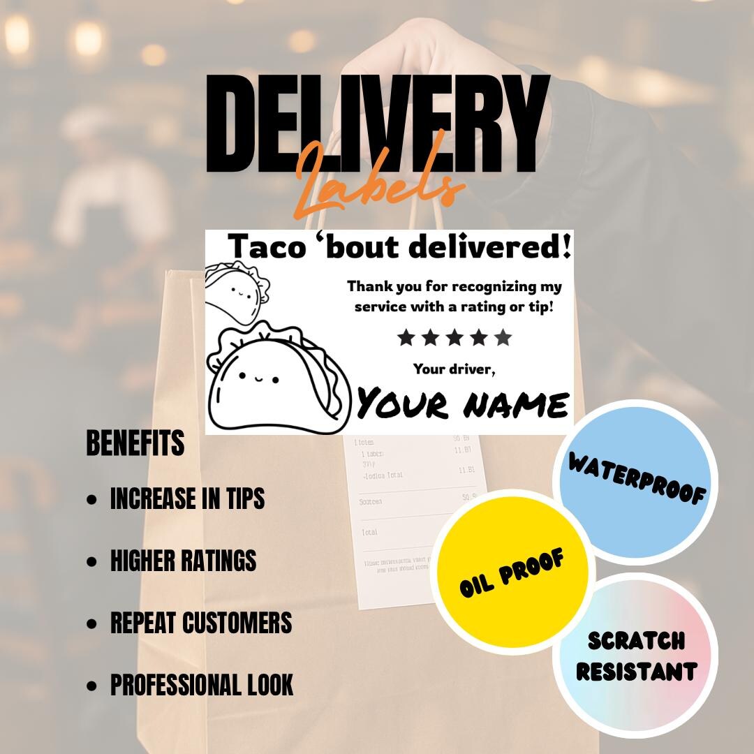 Delivery Driver Thank You Stickers – Courier Labels to Boost Tips ...