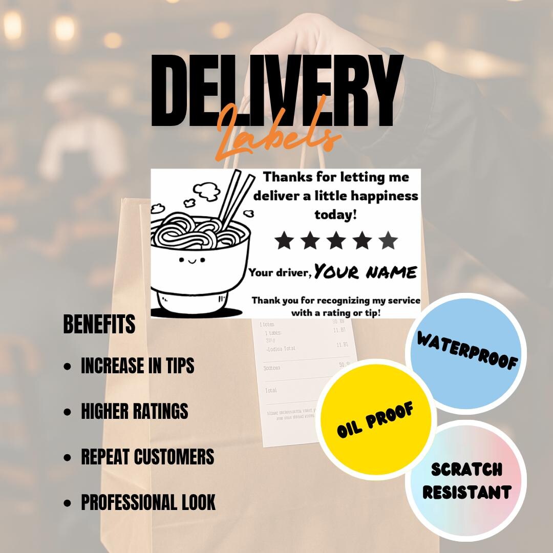 Delivery Driver Thank You Stickers – Courier Labels to Boost Tips ...