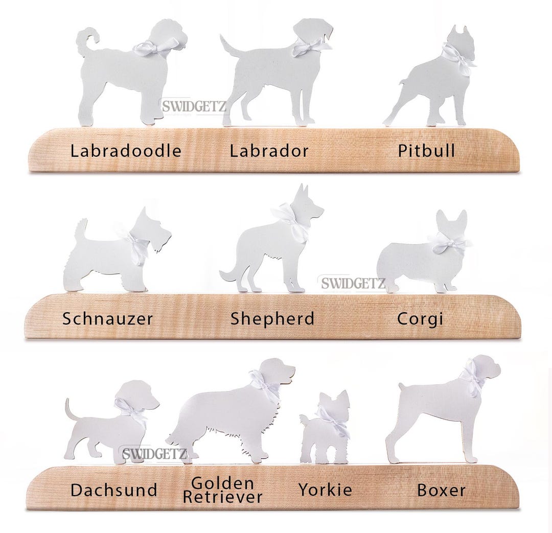 Dog Silhouettes SWIDGETZ Dog Breed Widget – Family Pet Anchor Piece - Etsy