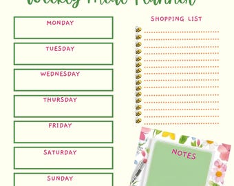 Weekly Meal Planner Autumn/fall Themed Printable - Etsy