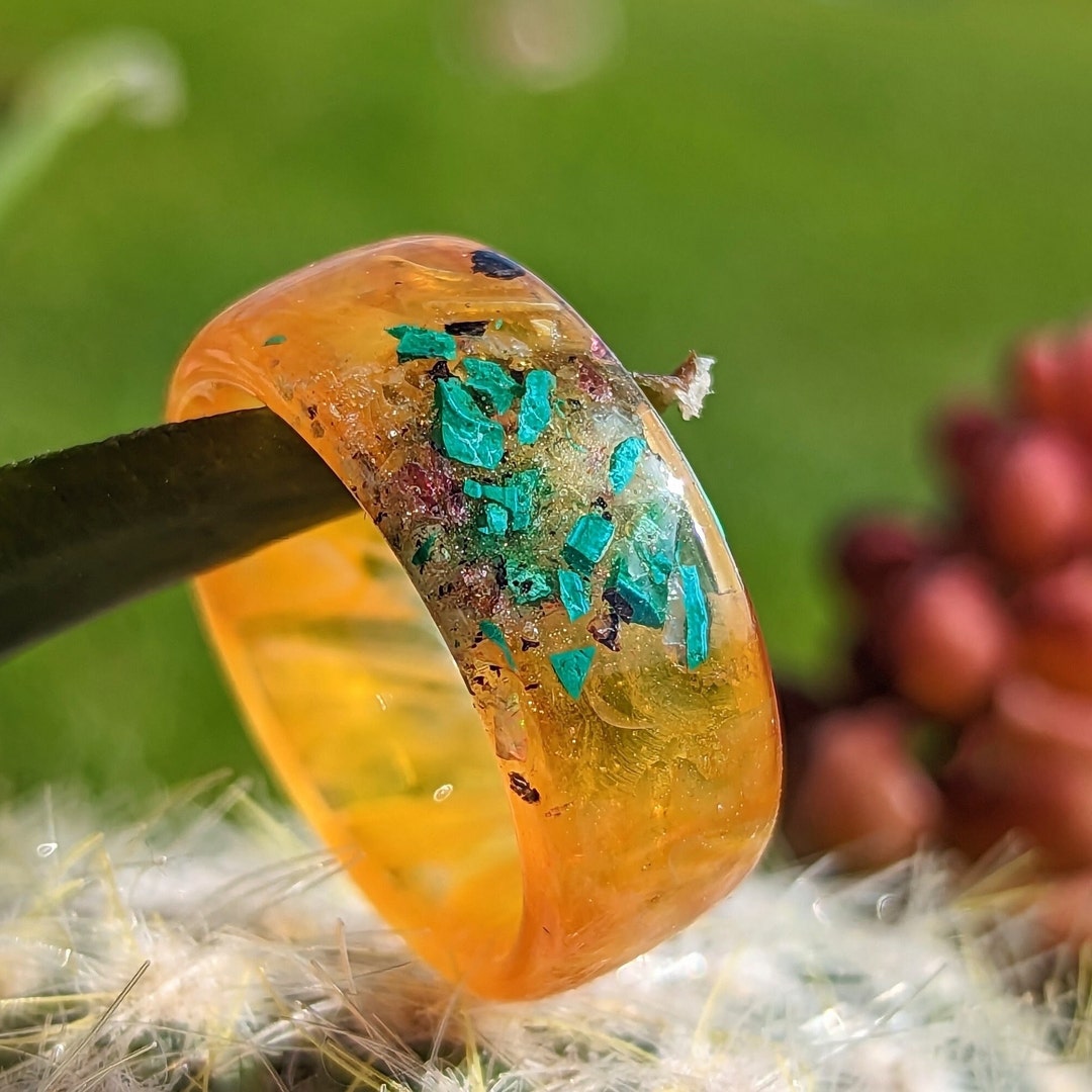 Vintage Bakelite, Crushed Turquoise, Lemon Jade, Black Tourmaline and ...