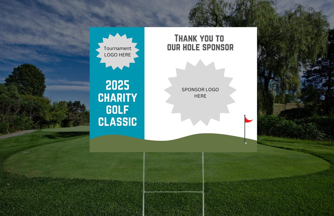 Golf Tournament Sponsor Sign - Template 1 - Etsy