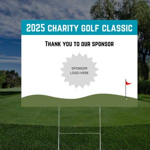 Golf Tournament Sponsor Sign - Template 2 - Etsy