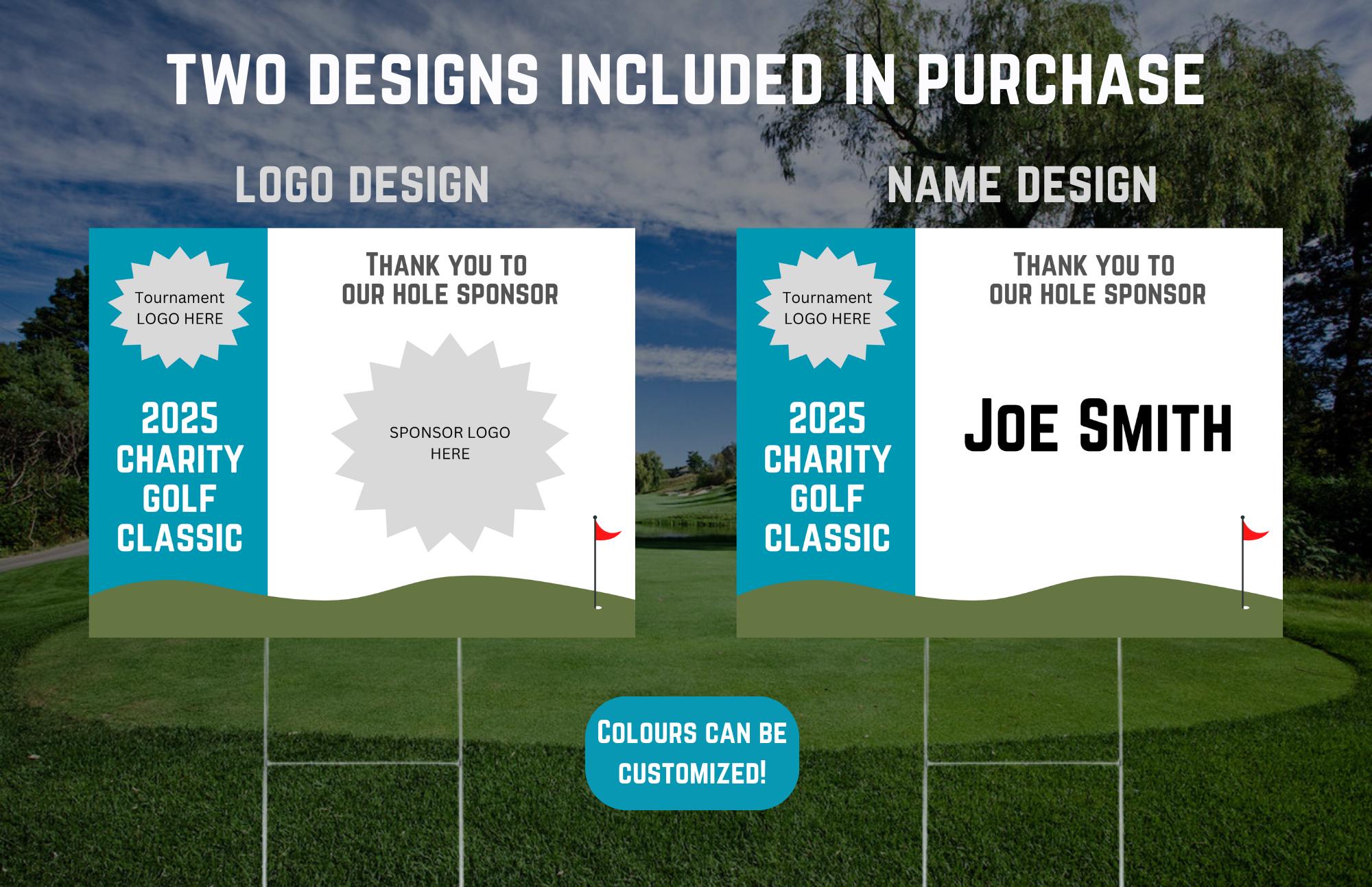 Golf Tournament Sponsor Sign - Template 1 - Etsy