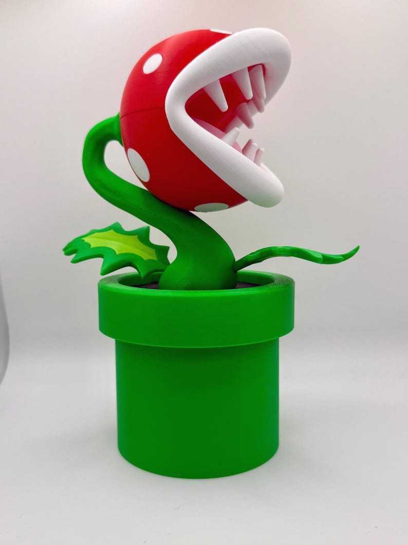 Customizable Piranha Plant 3D Printed Figure | Video Game Character ...