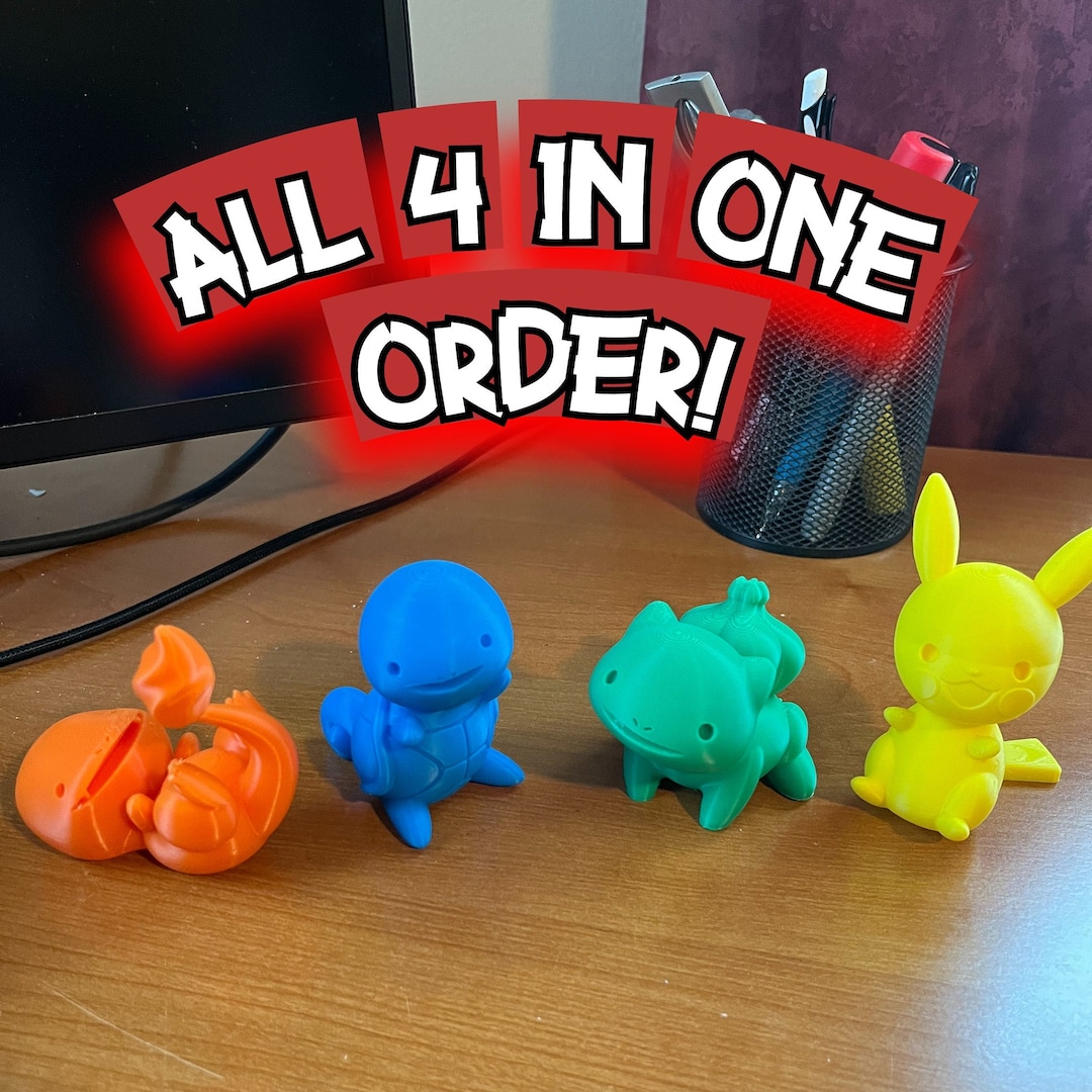Cute 3D Printed Pokemon Desk Sized Figures - Etsy