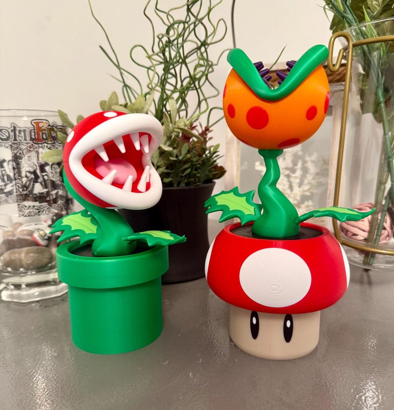 Customizable Piranha Plant 3D Printed Figure | Video Game Character ...