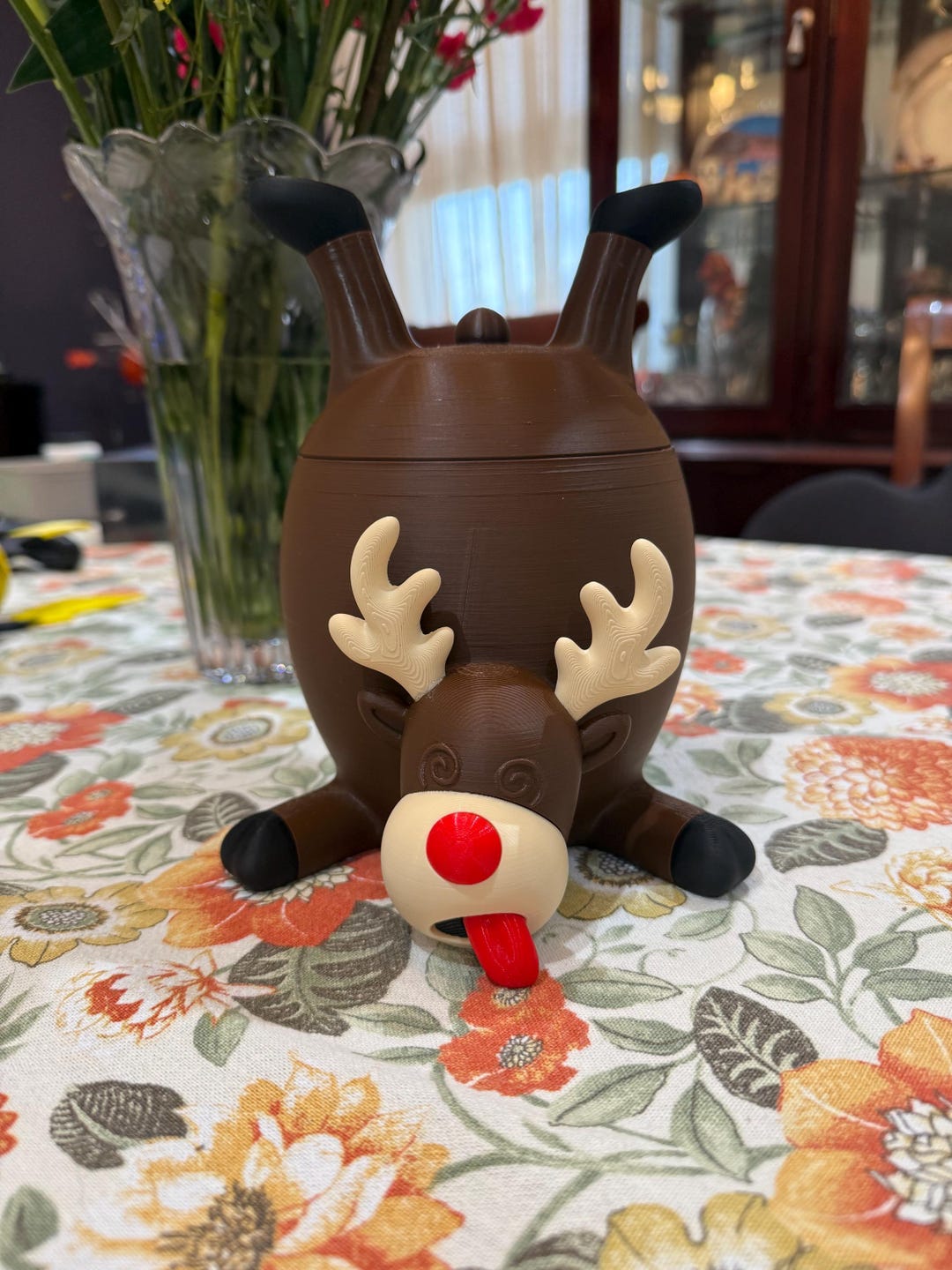 3D Printed Reindeer Cookie Jar | Funny Christmas Treat Container ...
