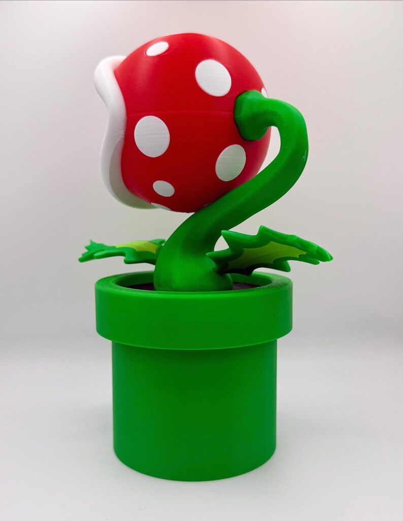 Customizable Piranha Plant 3D Printed Figure | Video Game Character ...