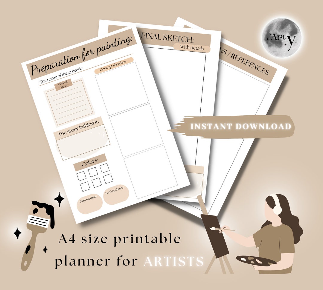 Printable Planner for Artists Printable Templates Printable - Etsy