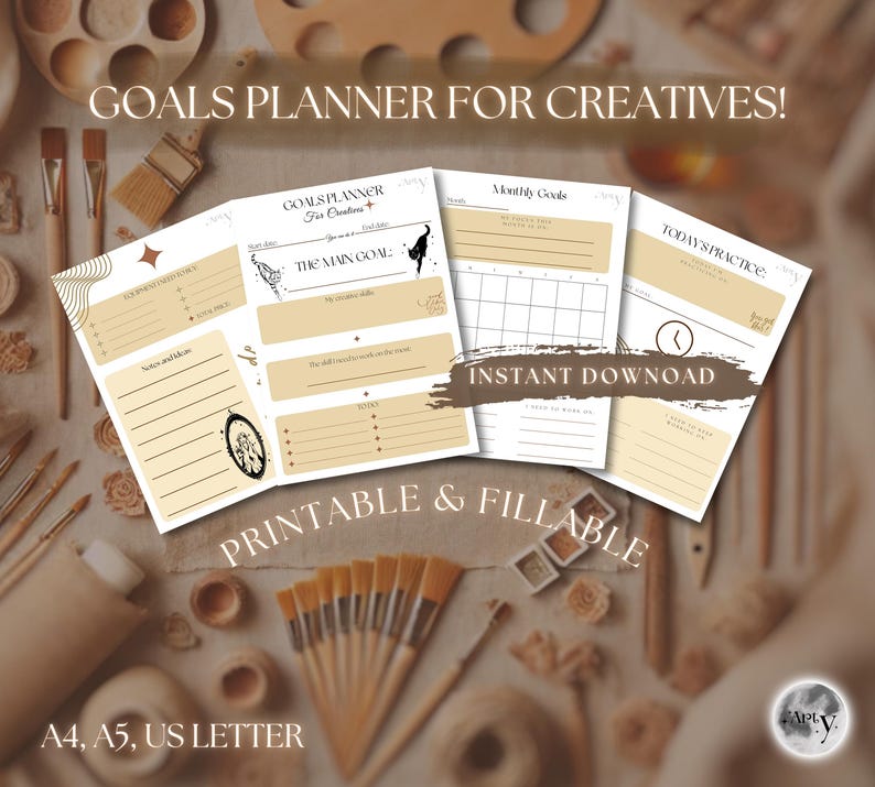 ARTIST BUNDLE Printable & Fillable Artists Planners Painting Collection ...