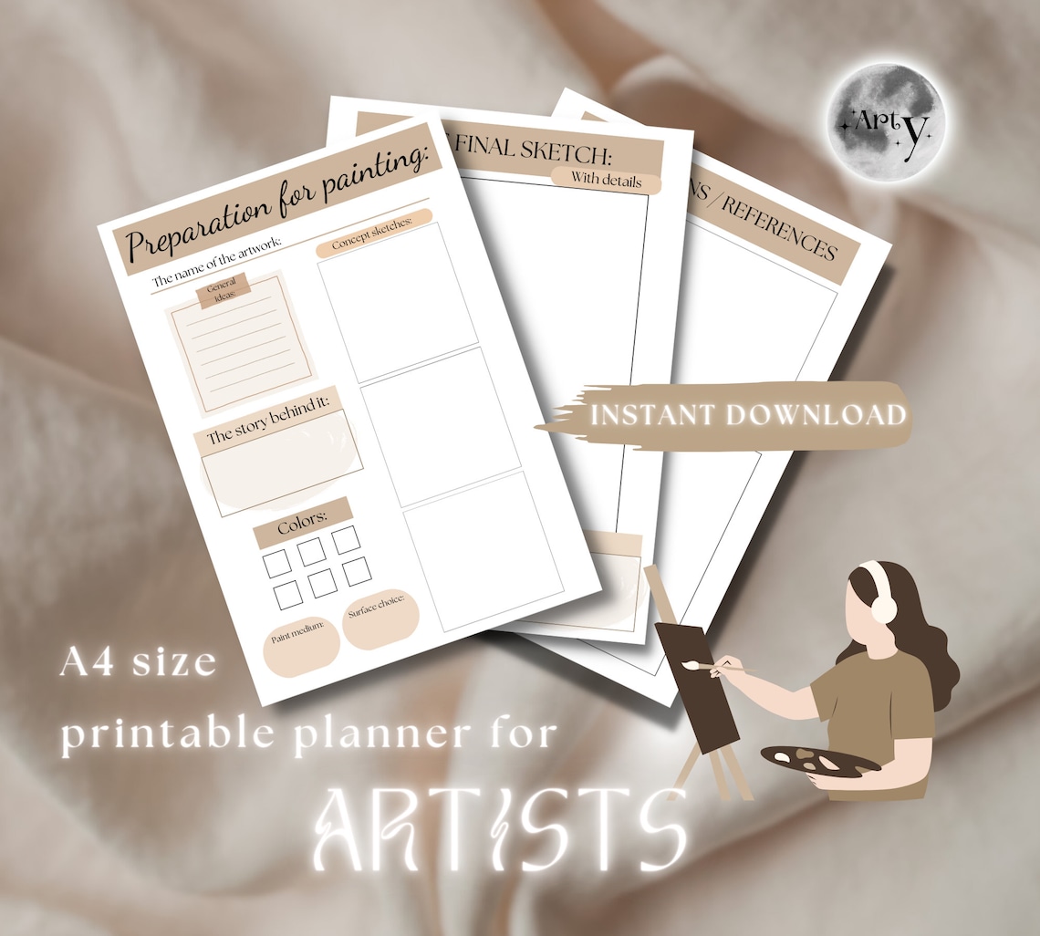 Printable Planner for Artists Printable Templates Printable Art Planner ...