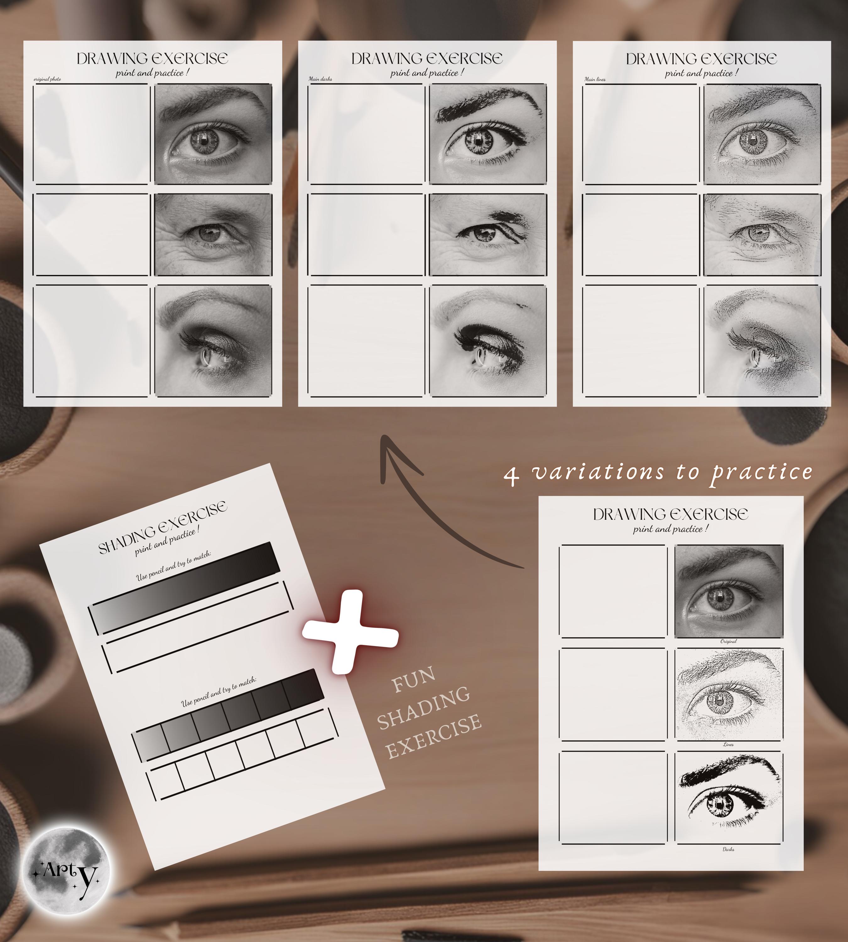 How to Draw Eyes Drawing Exercise Drawing Practice Eyes Drawing Easy ...