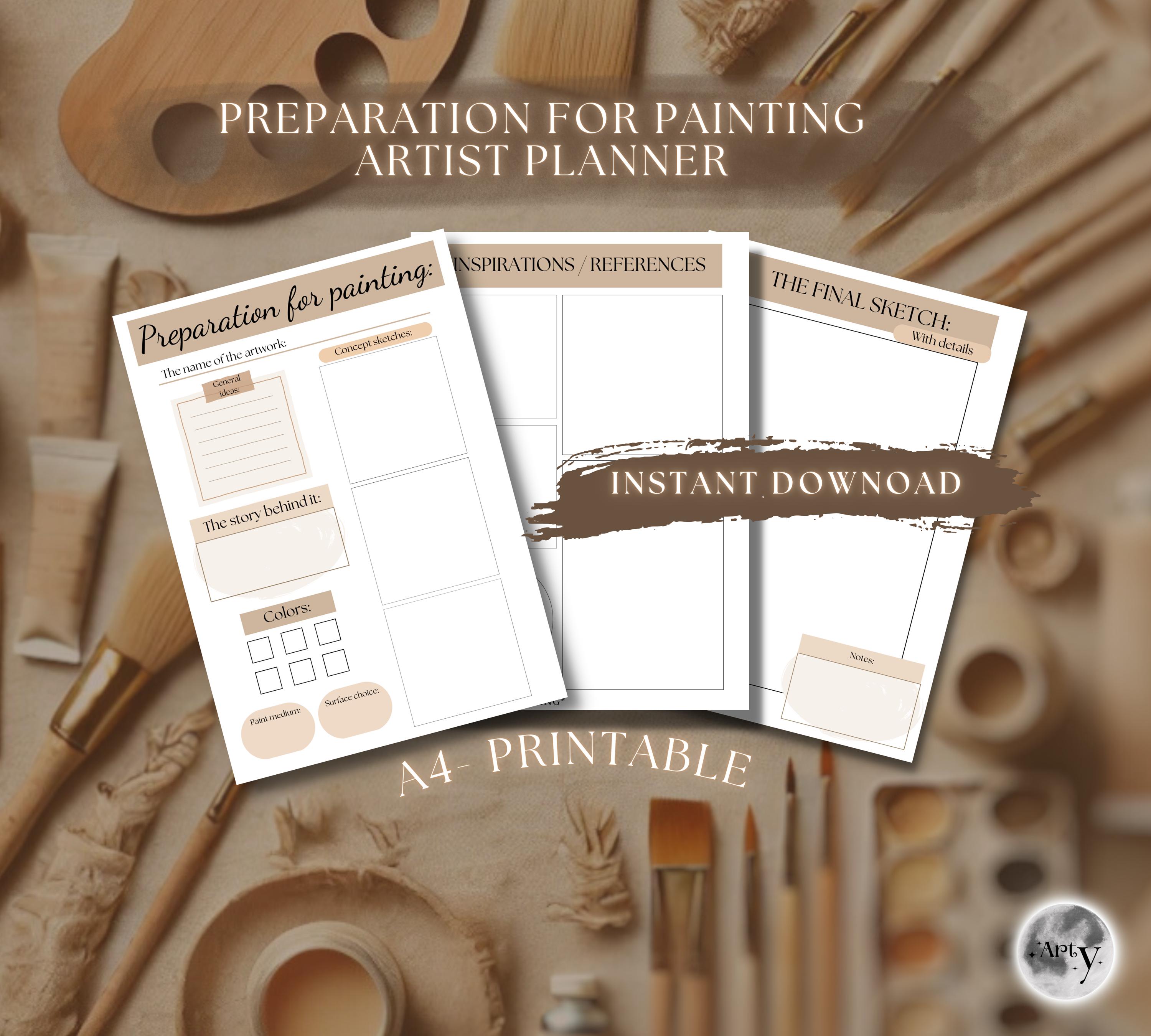 Printable Planner for Artists Printable Painting Planner Art Planner ...