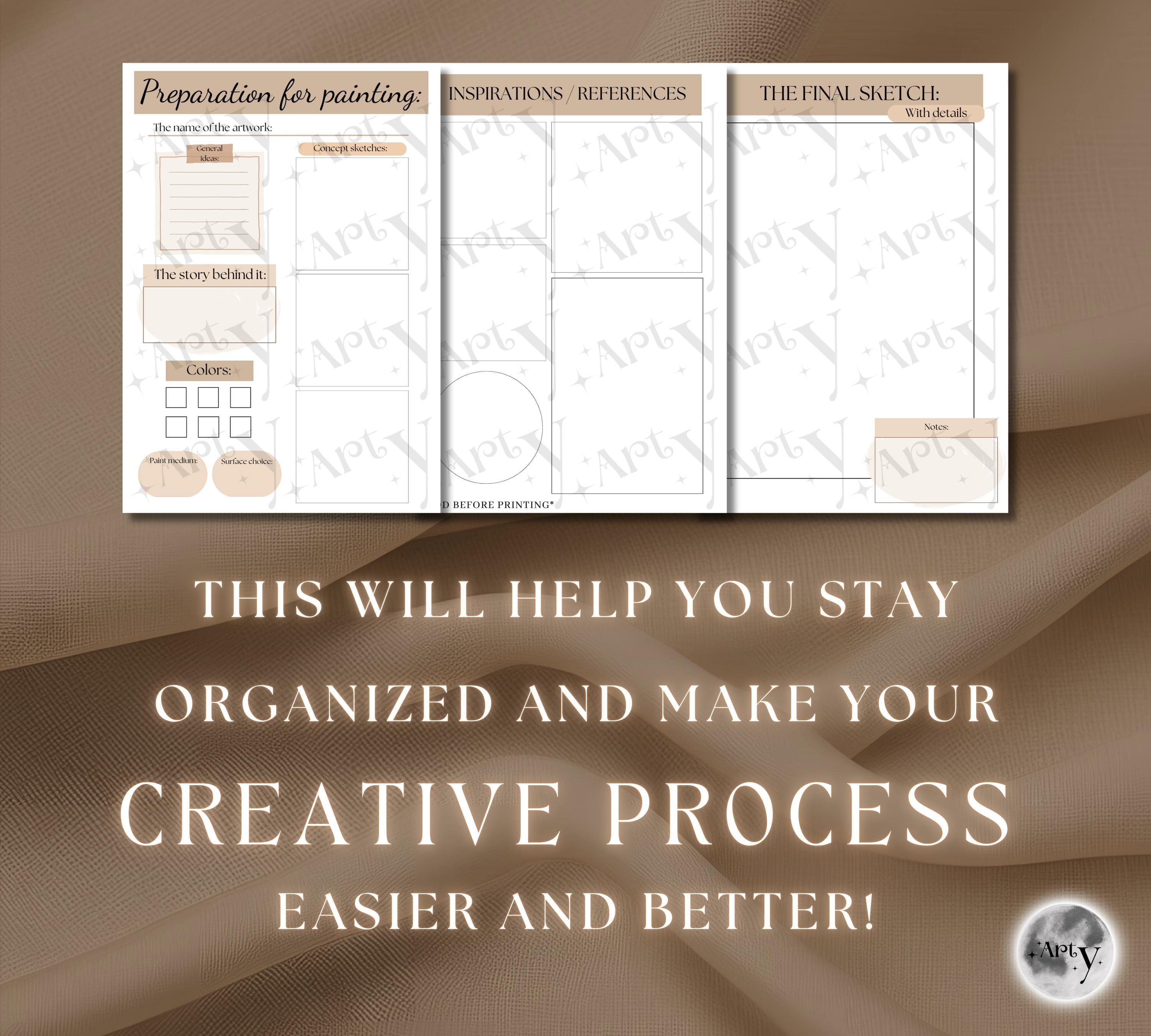 Printable Planner for Artists Printable Painting Planner Art Planner ...