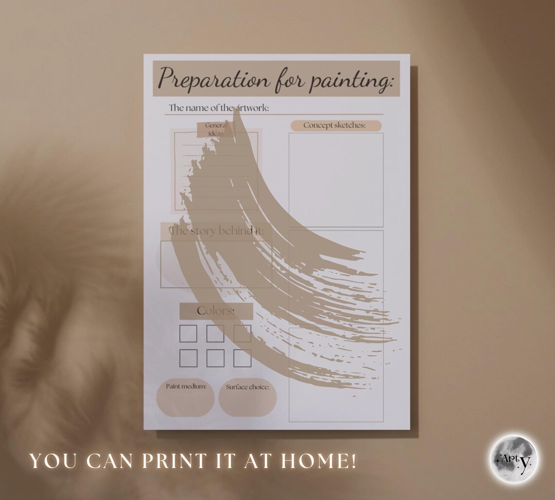 Printable Planner for Artists Printable Painting Planner Art Planner ...