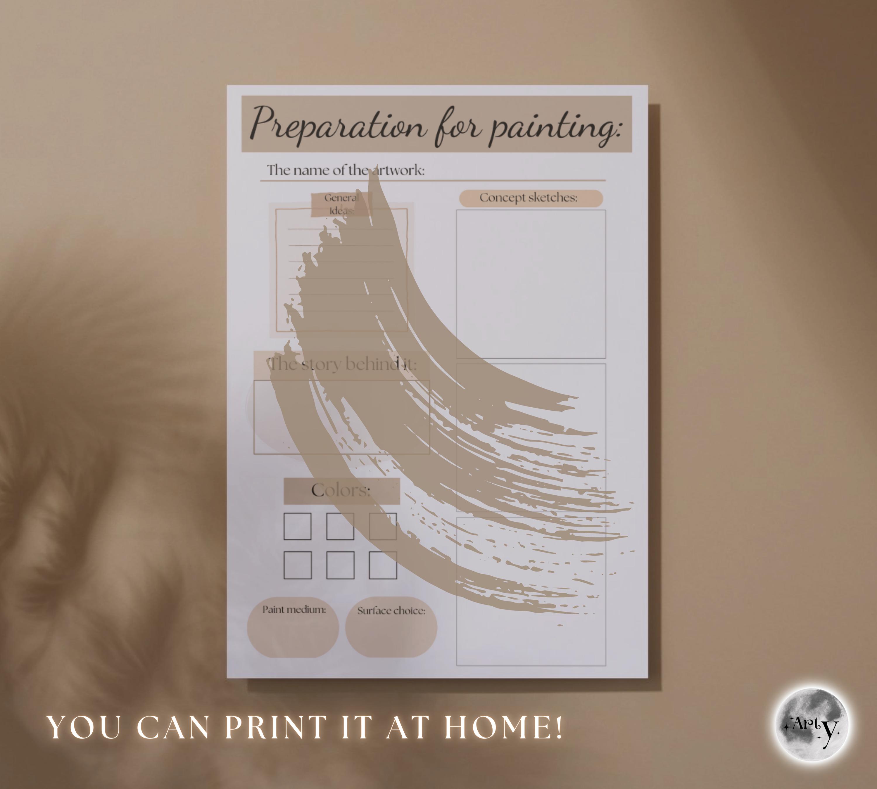 Printable Planner for Artists Printable Painting Planner Art Planner ...