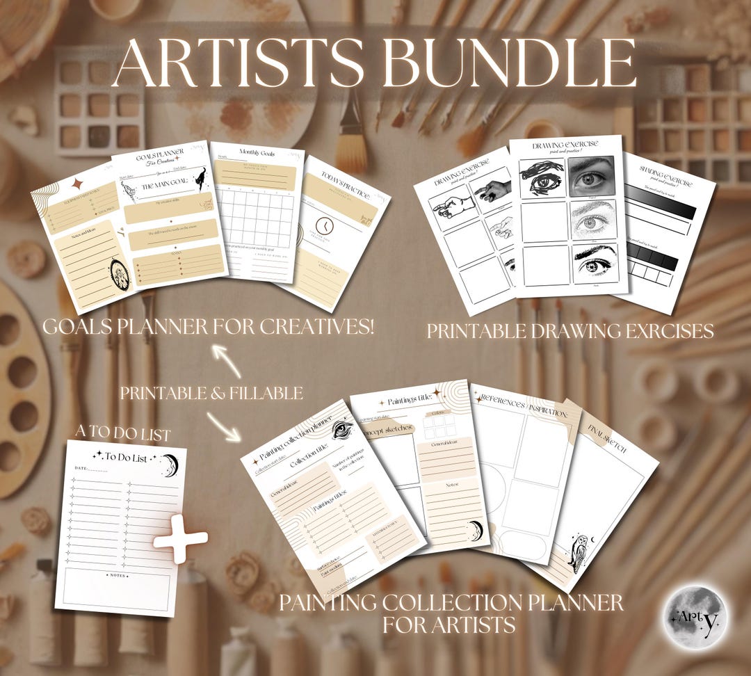 ARTIST BUNDLE Printable & Fillable Artists Planners- Painting ...
