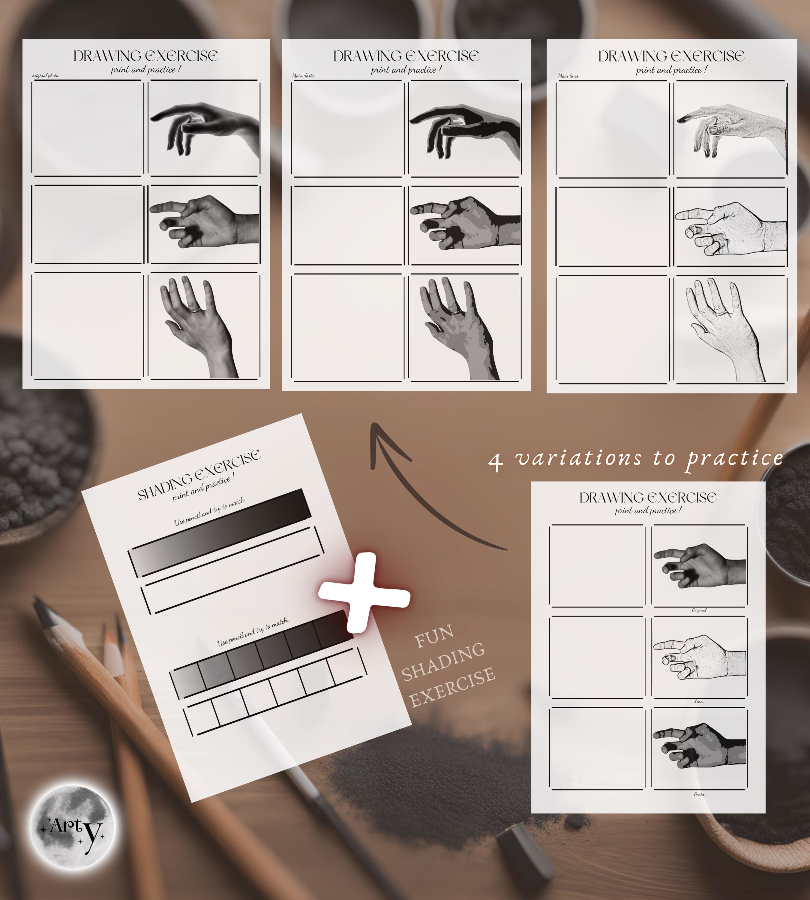 How to Draw Hands Drawing Exercise Drawing Practice Hand Drawing Easy ...