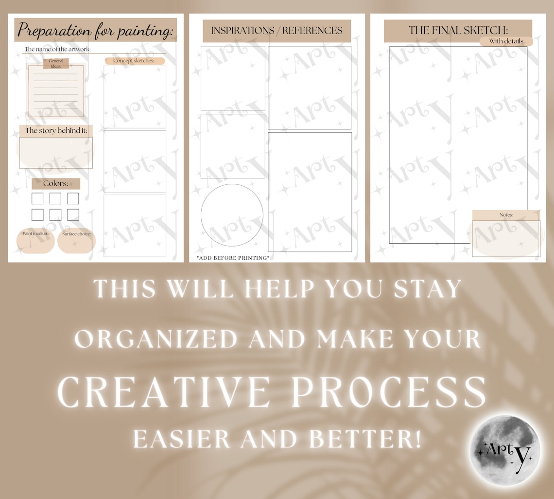 Printable Planner for Artists Printable Templates Printable Art Planner ...