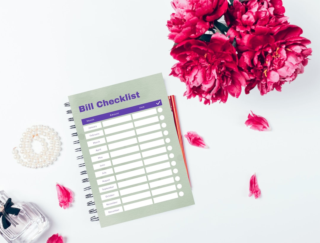 Bill Checklist Printable PDF Template, Bill Tracker, Bill Payment ...