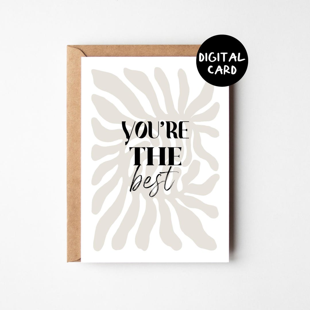 Printable Motivational Card, Youre the Best Card Printable, Digital ...