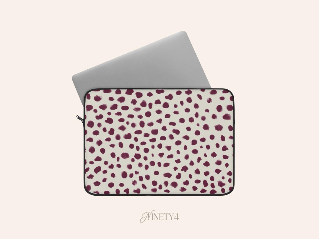 Burgundy Leopard Spots Laptop Sleeve | Animal Print Computer Case - Etsy