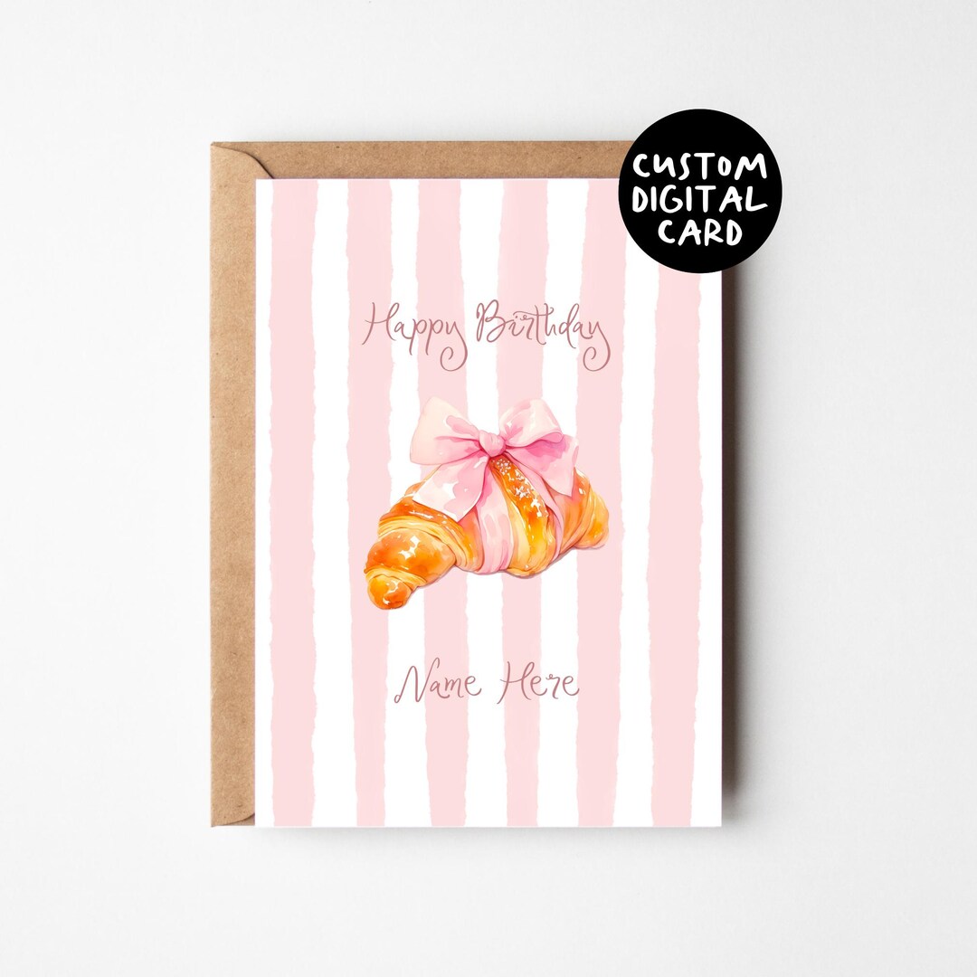 CUSTOM Printable Coquette Birthday Card, Bday Card for BFF Printable ...