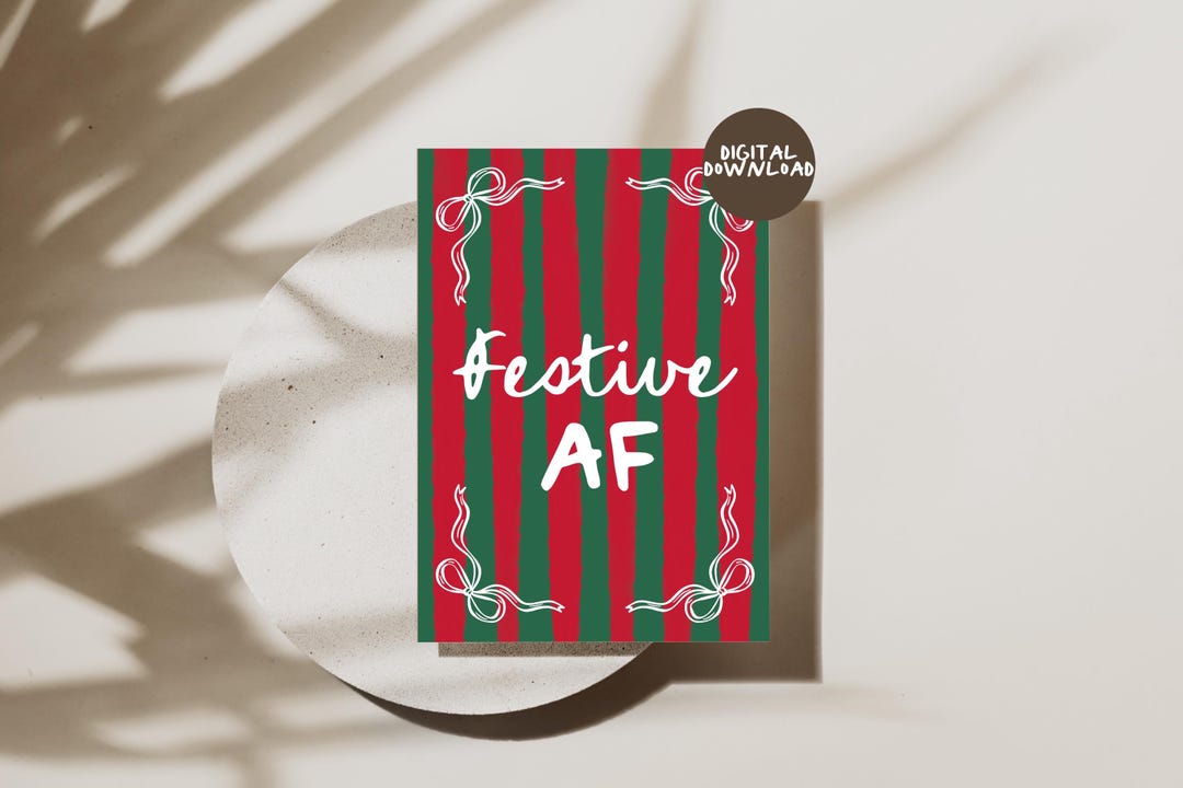 Printable Funny Christmas AF Card, Xmas Card Printable, Digital ...