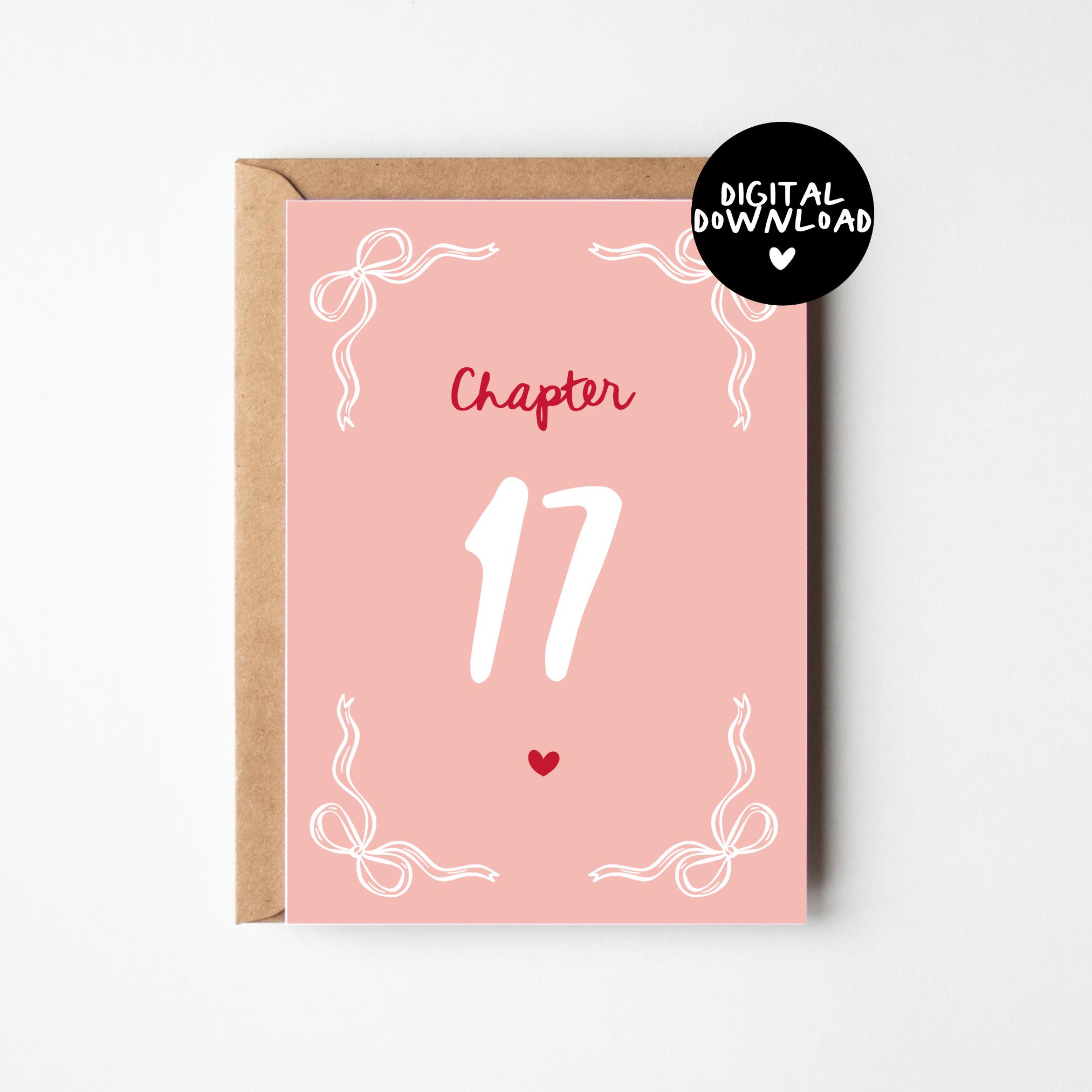 Printable 17th Birthday Card, DIGITAL DOWNLOAD, Birthday Card 17 ...