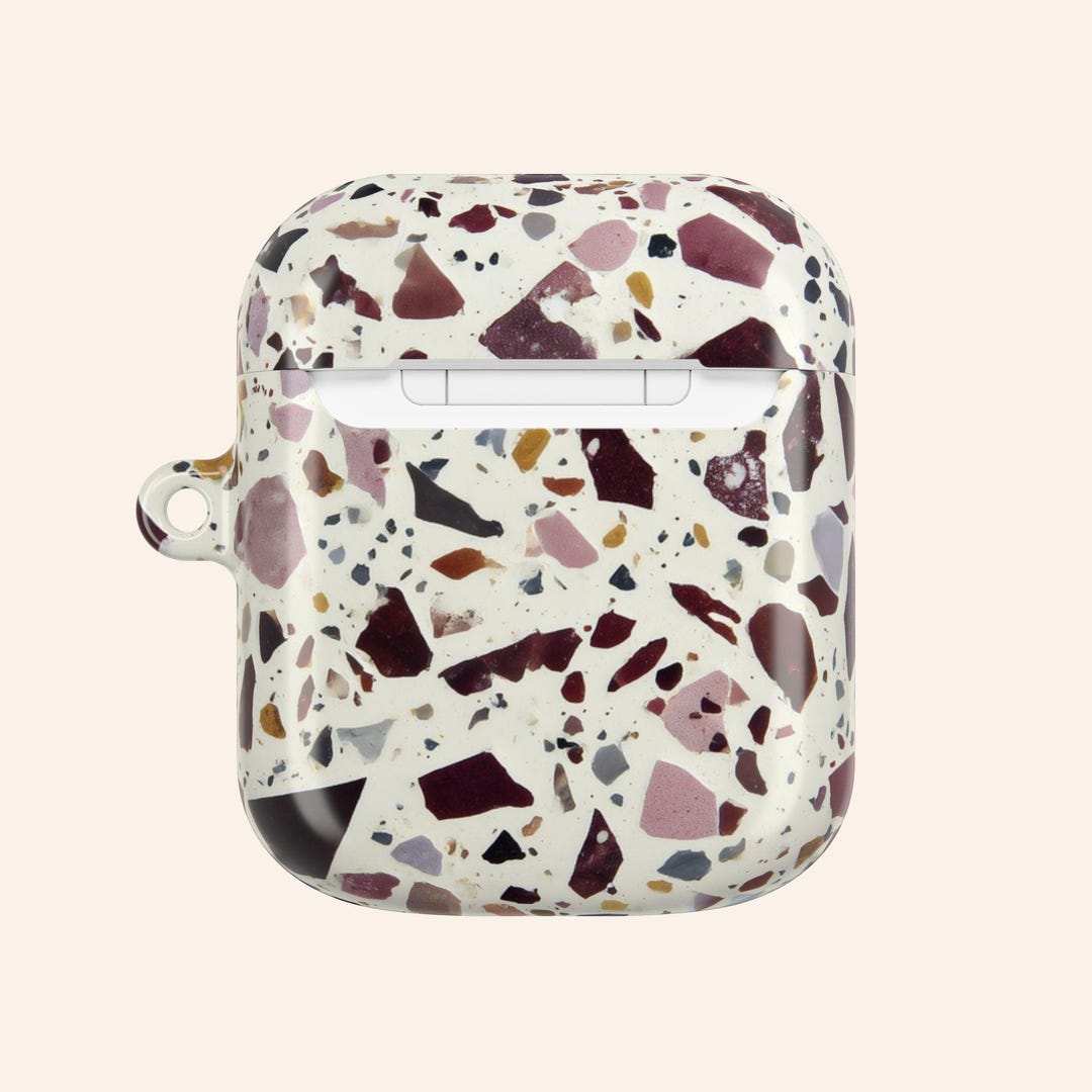 Pink Terrazzo Pattern AirPod Case | Marble Chip Design - Etsy