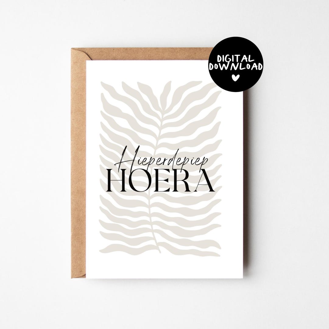 Printable Dutch Birthday Card, Bday Card Printable, Digital Greeting ...