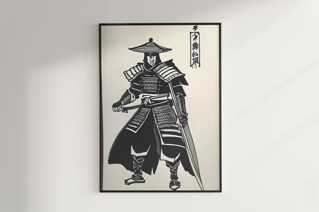 Samurai Digital Print Wall Art Illustration unframed - Etsy