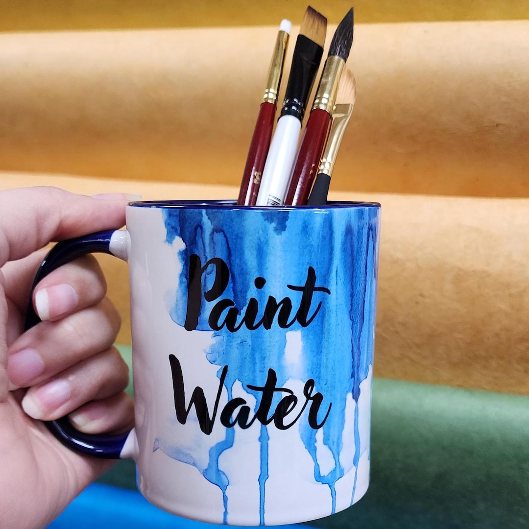 Blue Watercolor Paint Mug, Artist Coffee Cup, Painters Gift, Ceramic ...