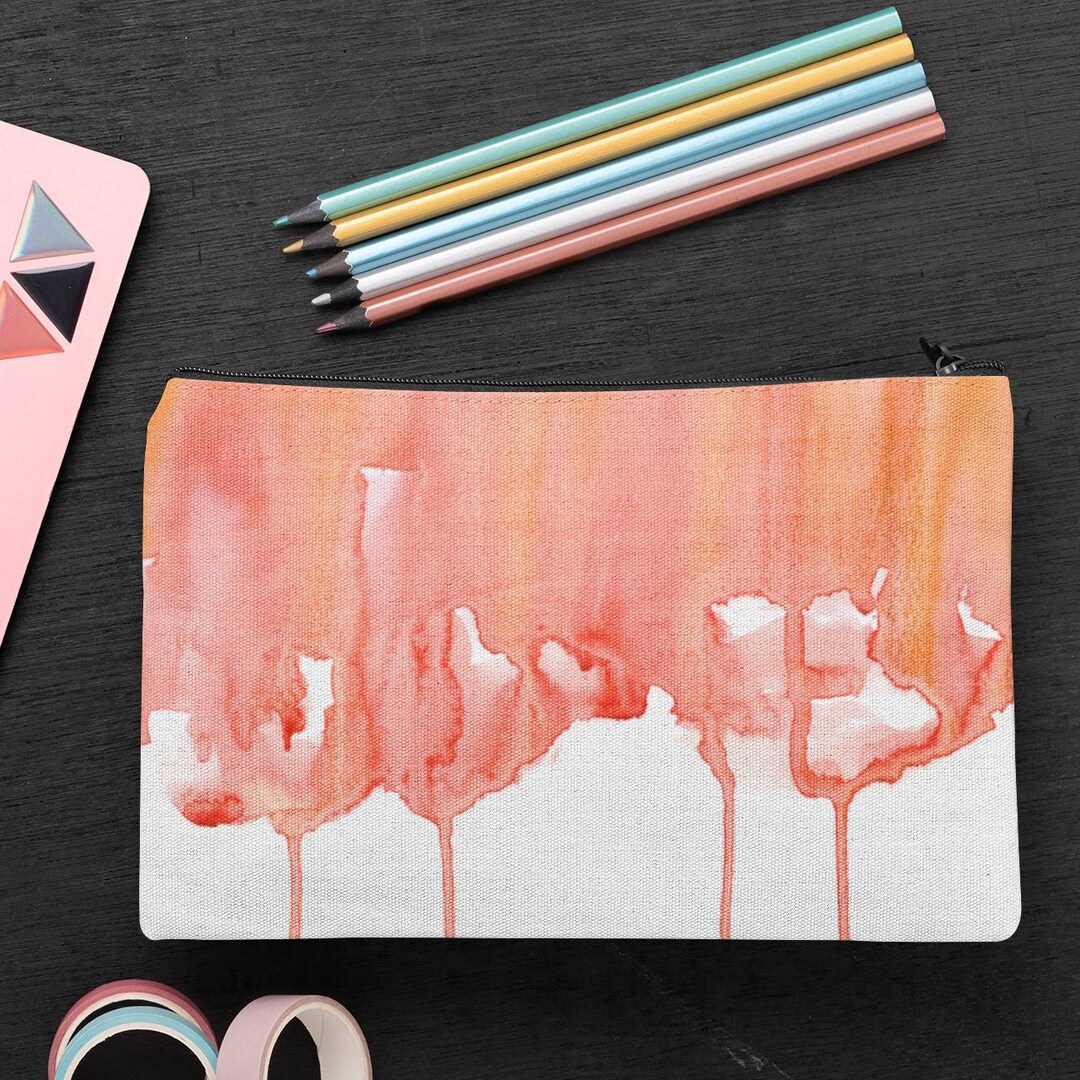 Red Watercolor Artist Supply Case - Accessory Pouch, Paintbrush Holder ...