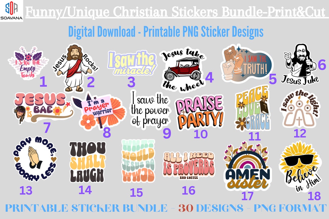 30 Unique and Funny Christian Printable Stickers Png,printable ...