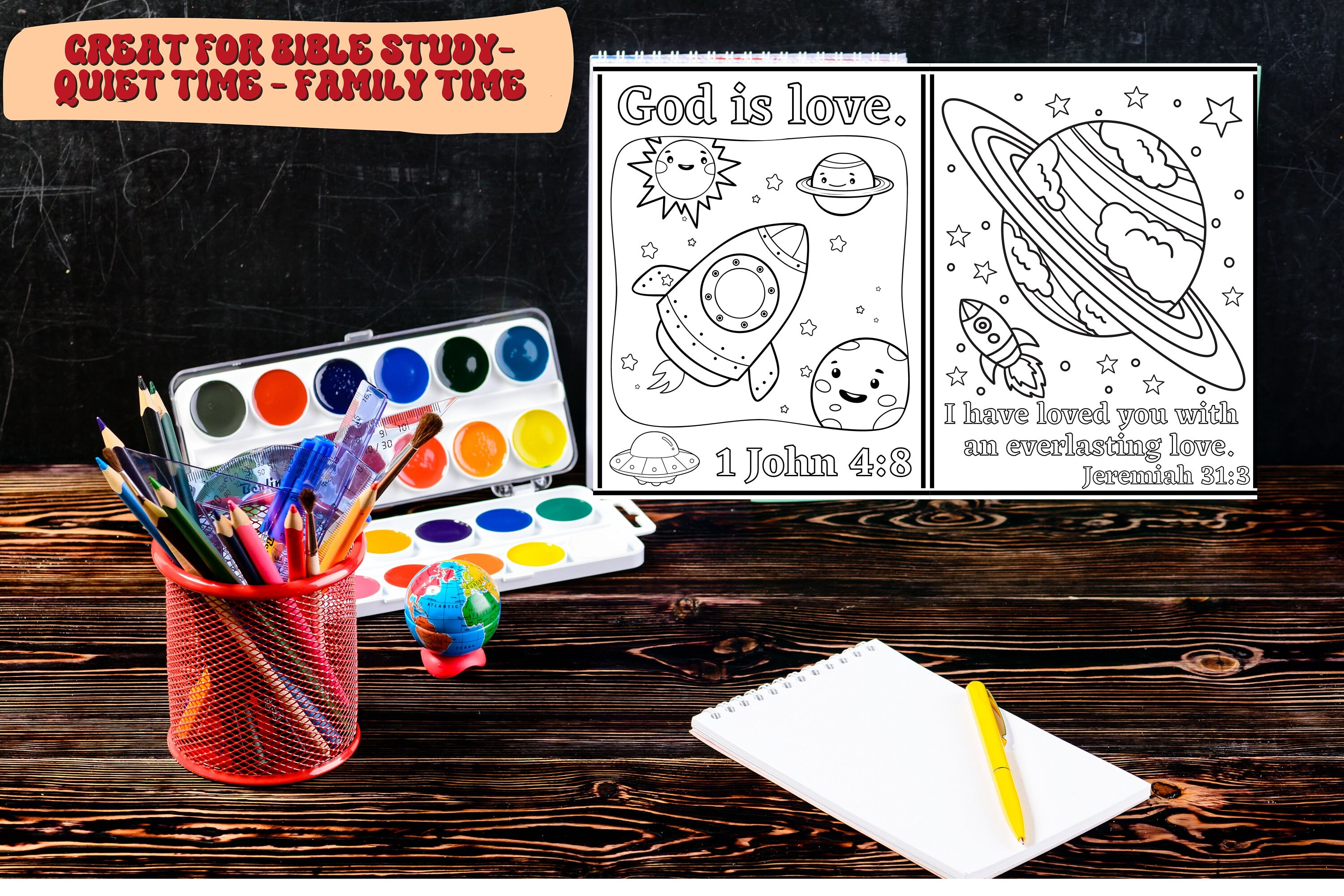 20 Kids Bible Verse Coloring Pages Printable, Space Theme Kids Coloring ...